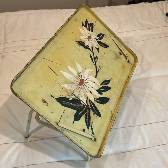 Vintage | Dining | Vintage Mid Century Floral Metal Bed Reading Tray ...